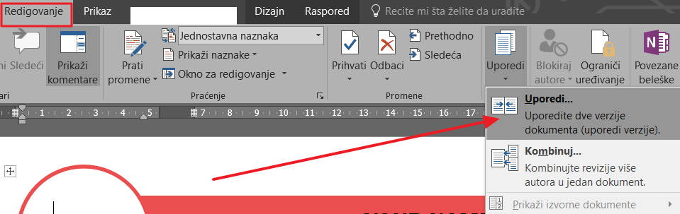 Kako uporediti dva dokumenta u Wordu?